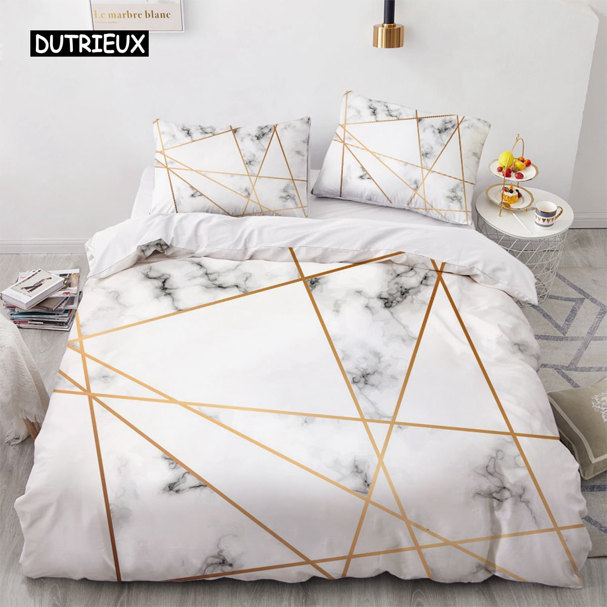 Simple Marbling Bedding Sets European And American Style Duvet Cover ...