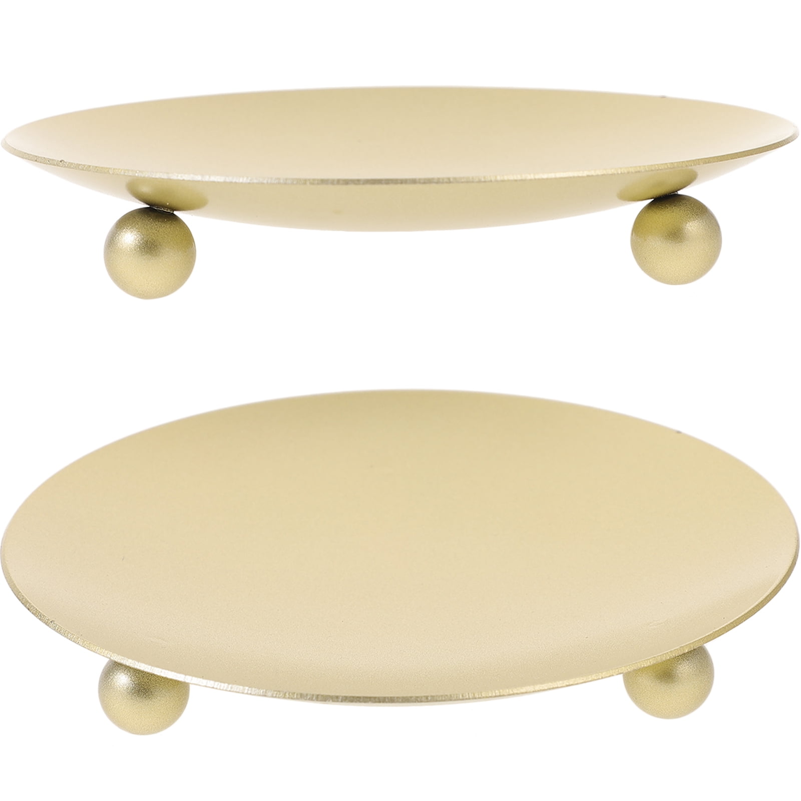 Golden Metal Candle Holders with Retro Iron Plates for Home Use 2 ...