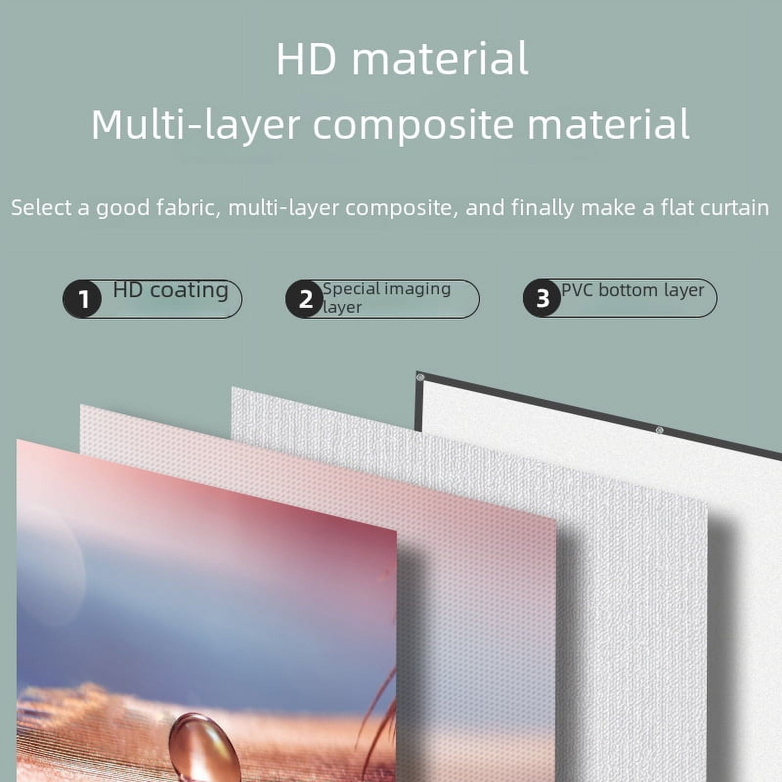 Simple Metal White Grid Anti-Light Curtain 120 Inch Projector Home ...