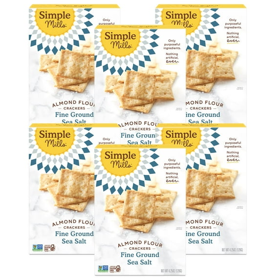 Simple Mills Almond Flour BCF26 Crackers, Fine Ground Sea Salt - Gluten ...