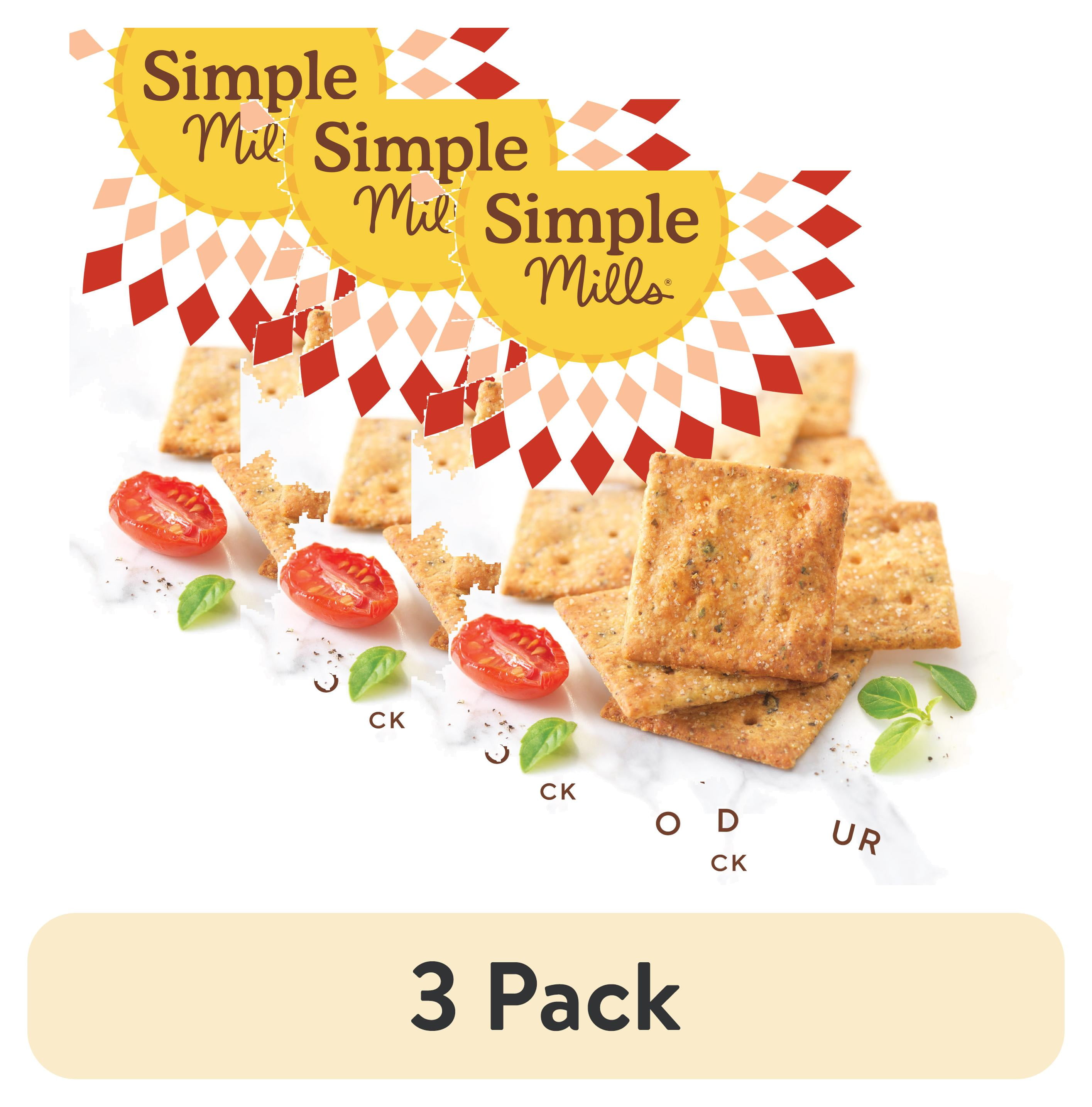 (3 pack) Simple Mills Crackers, Sun-Dried Tomato & Basil, Almond Flour ...