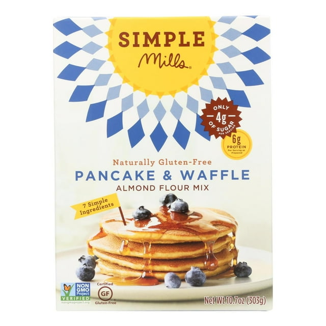 Simple Mills Almond Flour Pancake and Waffle Mix, Gluten-Free, 10.7 oz ...