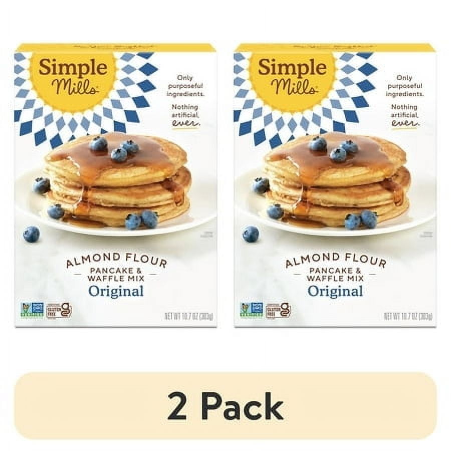 (2 pack) Simple Mills Almond Flour Pancake and Waffle Mix, Gluten-Free ...