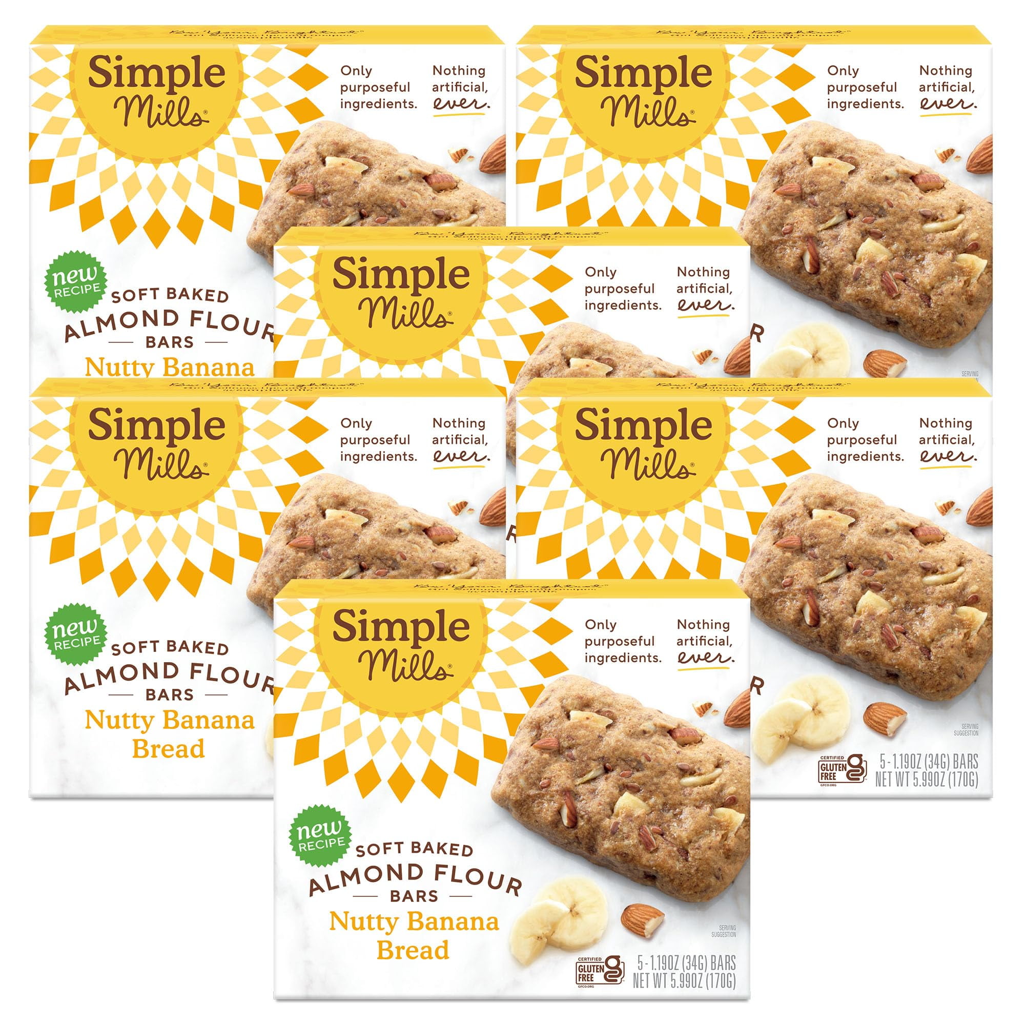 Simple Mills Almond Flour Snack Bars, Nutty Banana Bread - Gluten Free ...