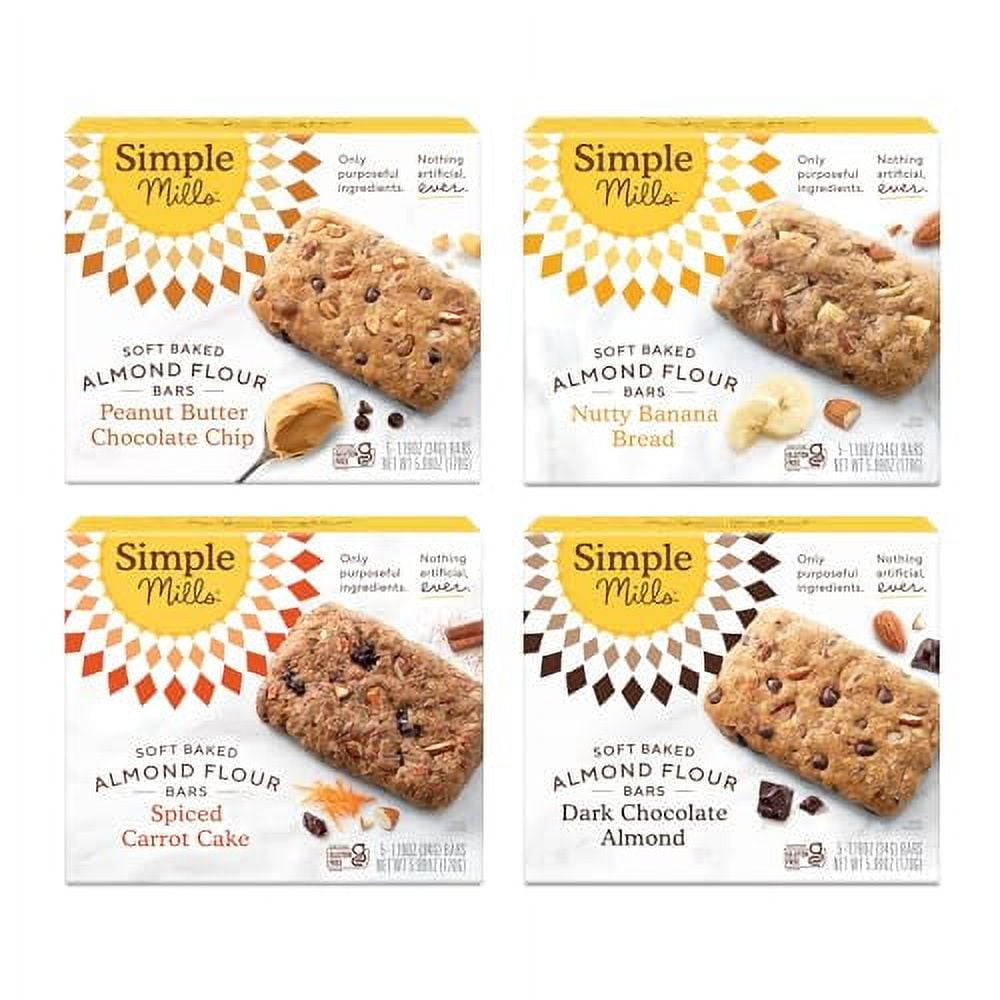 Simple Mills Almond Flour Snack Bars (Nutty Banana, Spiced Carrot Cake ...