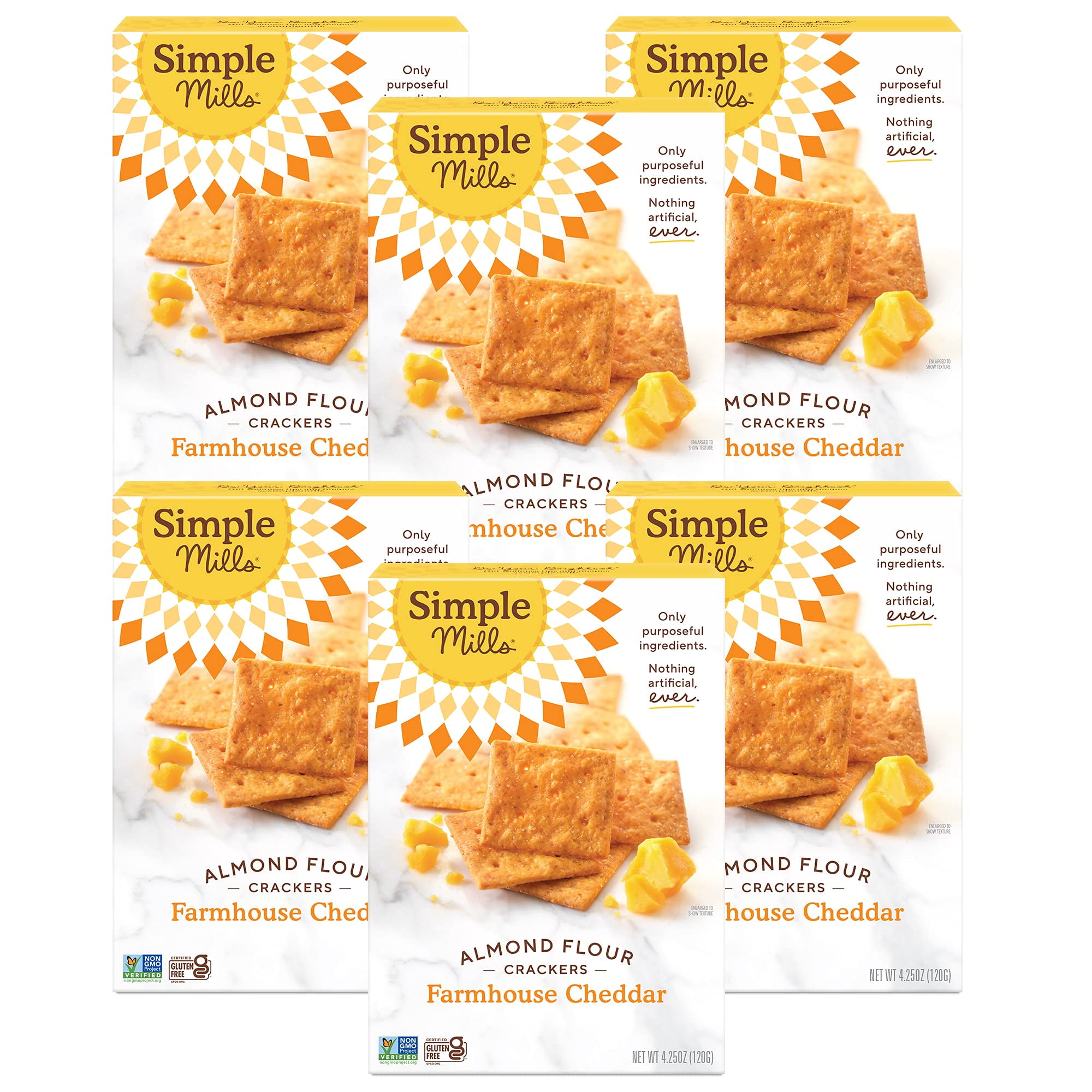 Simple Mills Almond Flour TGF4 Crackers, Farmhouse Cheddar - Gluten ...