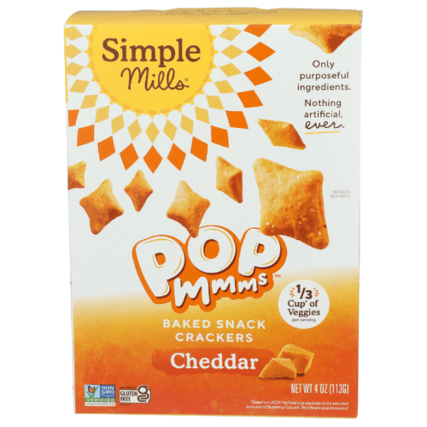 Simple Mills Cheddar Veggie Flour Baked Snack Crackers 4 oz - Pack of 5 ...
