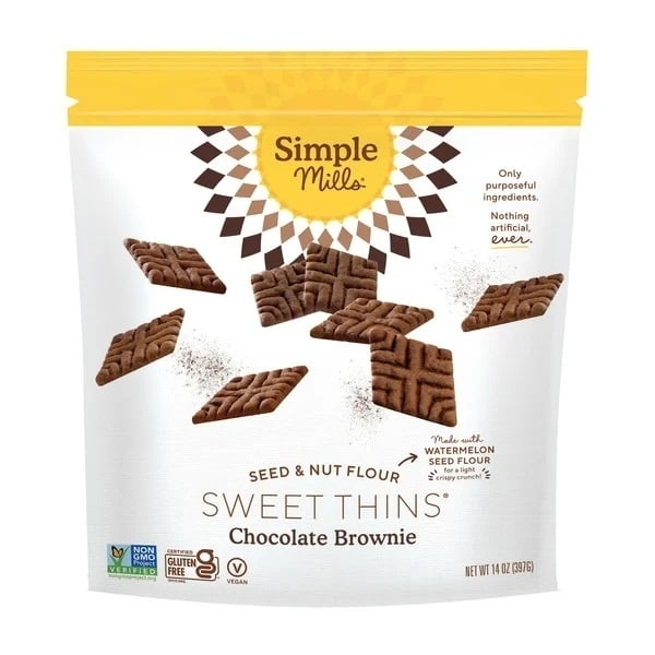Simple Mills Chocolate Brownie Sweet Thins 14 Ounce - Walmart.com