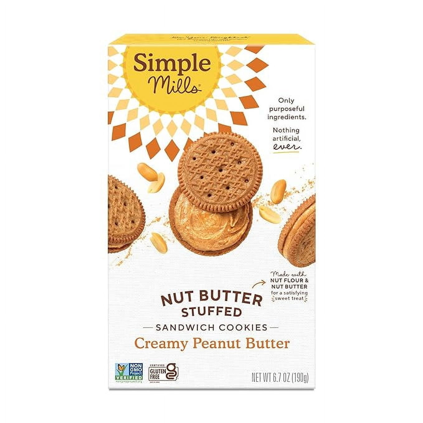 Simple Mills Creamy Peanut Butter Sandwich Cookies - Gluten Free, Vegan ...