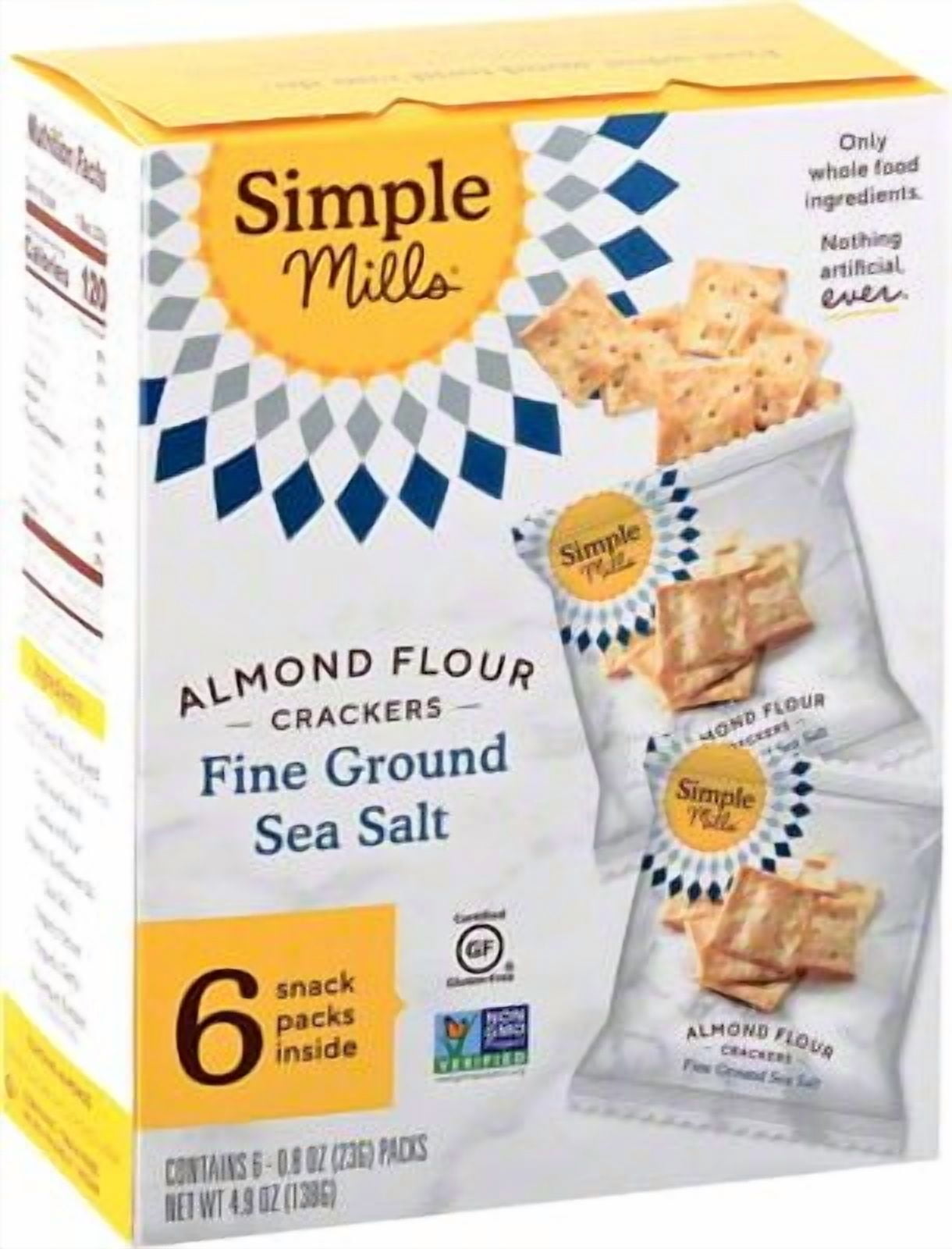 Simple Mills Fine Ground Sea Salt Almond Flour Crackers, 6 ct - Walmart.com