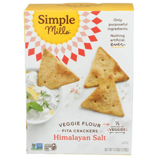 Simple Mills Himalayan Salt Veggie Pita Crackers 4.25 oz - Pack of 2 ...