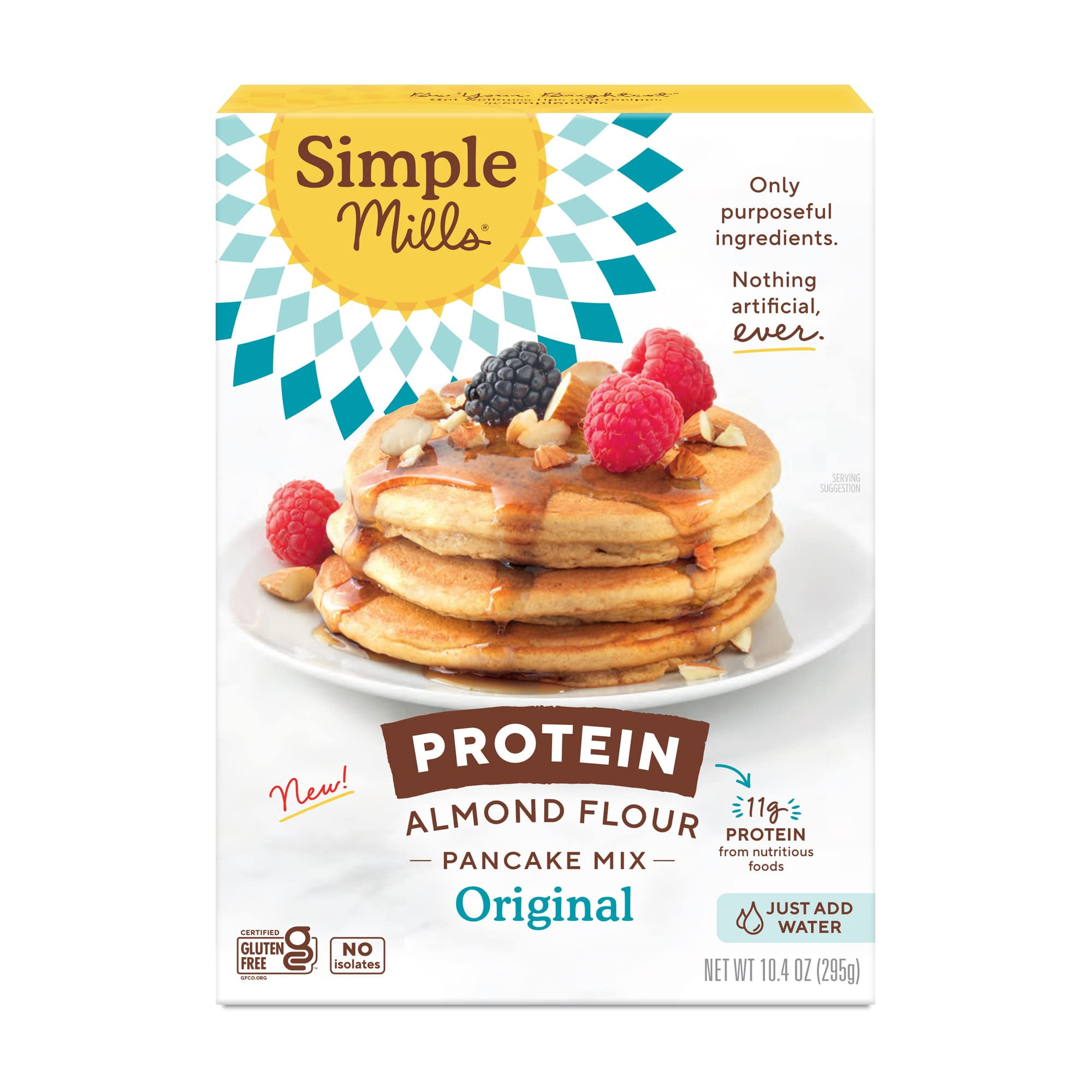 Simple Mills Just Add KEF16 Water Almond Flour Pancake Mix, Original ...