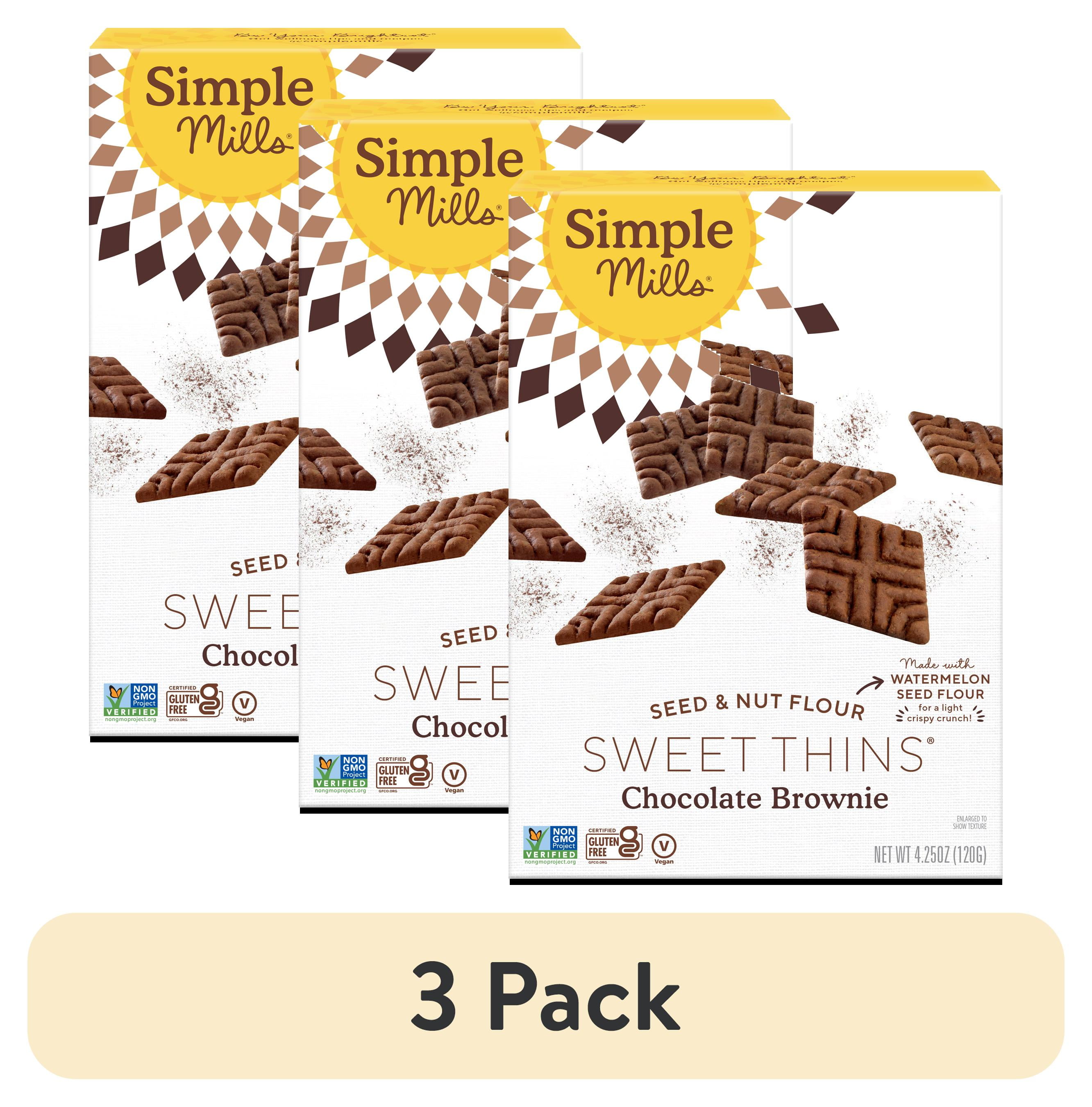 (3 pack) Simple Mills Seed and Nut Flour Sweet Thins, Chocolate Brownie ...