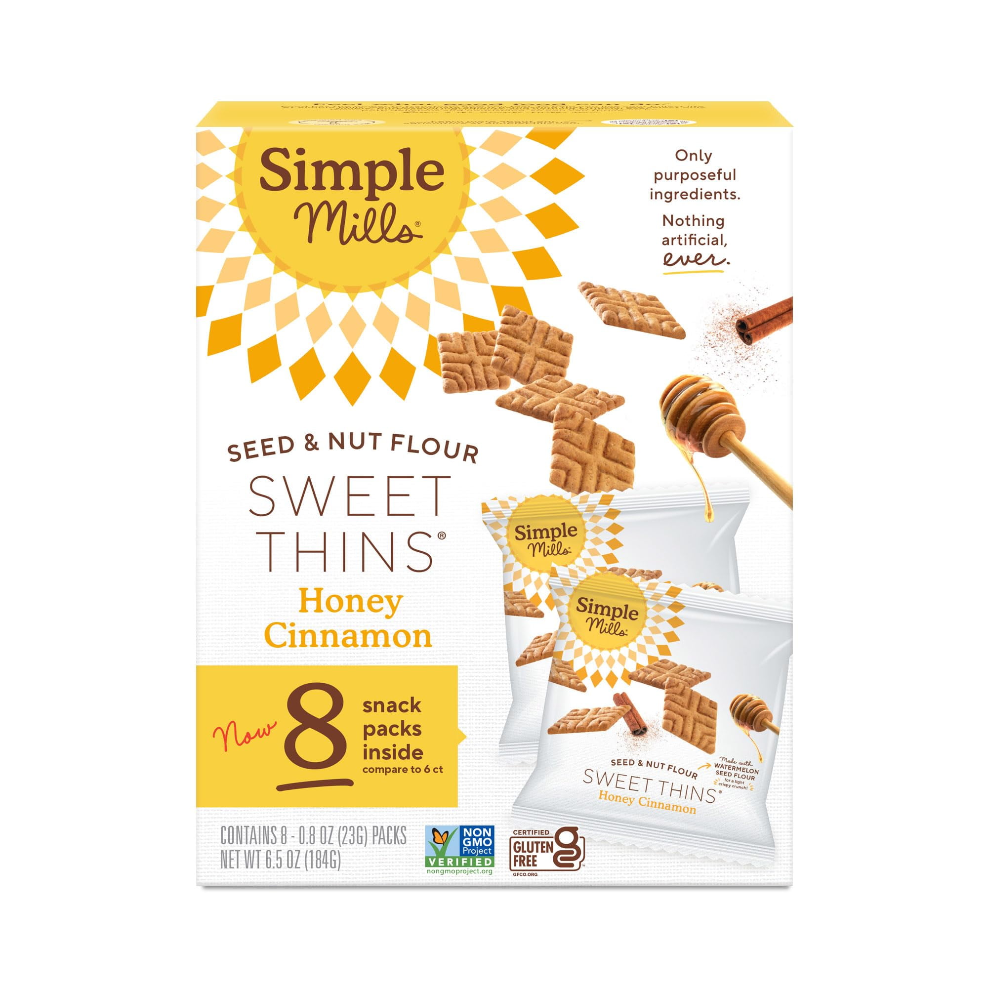 Simple Mills Snack Packs DHF10 Honey Cinnamon Seed & Nut Flour Sweet ...