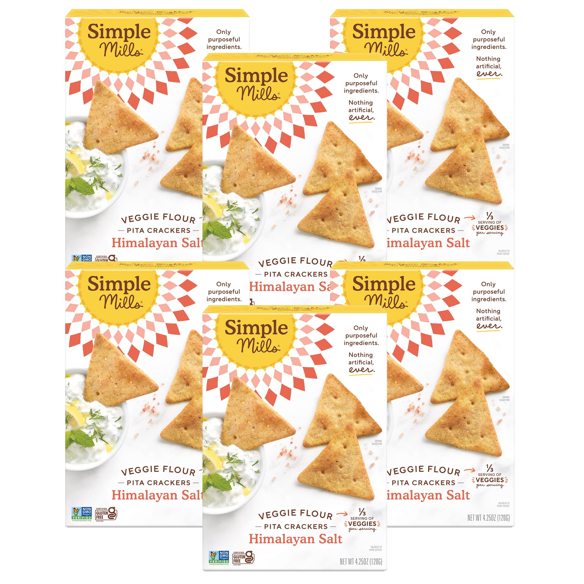 Simple Mills Veggie Pita Crackers, MDA05 Himalayan Salt - Gluten Free ...