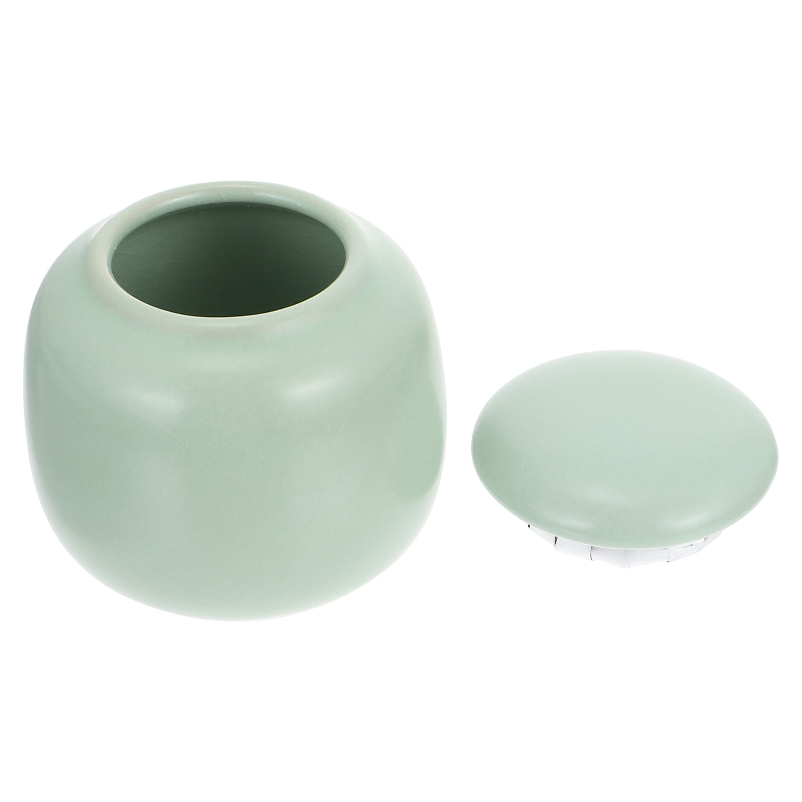 Simple Mini Ceramic Ashes Urn Multipurpose Round Small Ceramic Cinerary ...