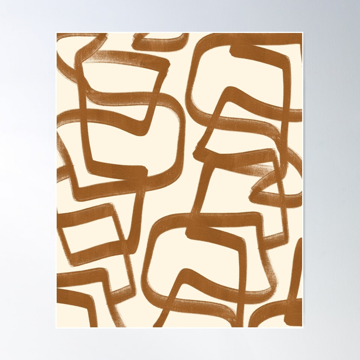 Simple Minimalist Abstract Woby Lines Earth Tones Pattern Poster Wall ...