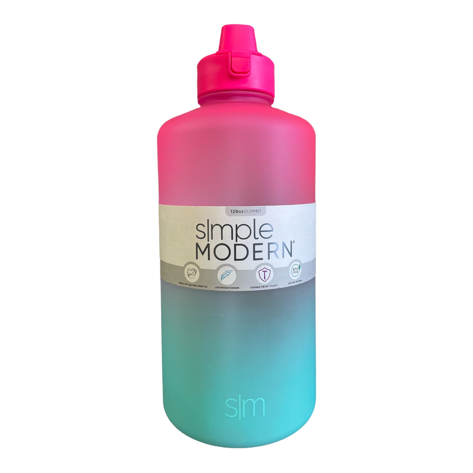 Simple Modern 1 Gallon 128oz Water Bottle with Straw Lid, Ounce Markers ...