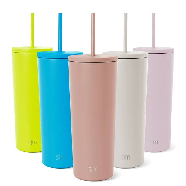 Simple Modern Insulated 24oz Stainless Steel Drink Cup with Straw ...