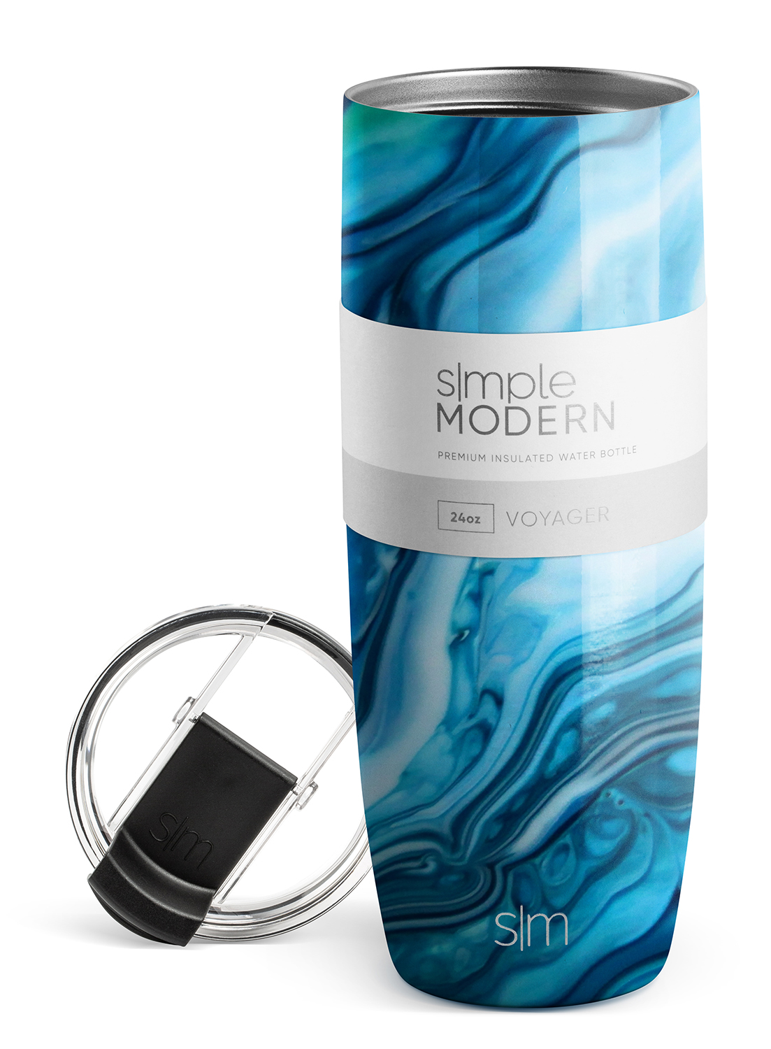 Simple Modern 24 oz Voyager Travel Mug Tumbler with Clear Flip Lid ...