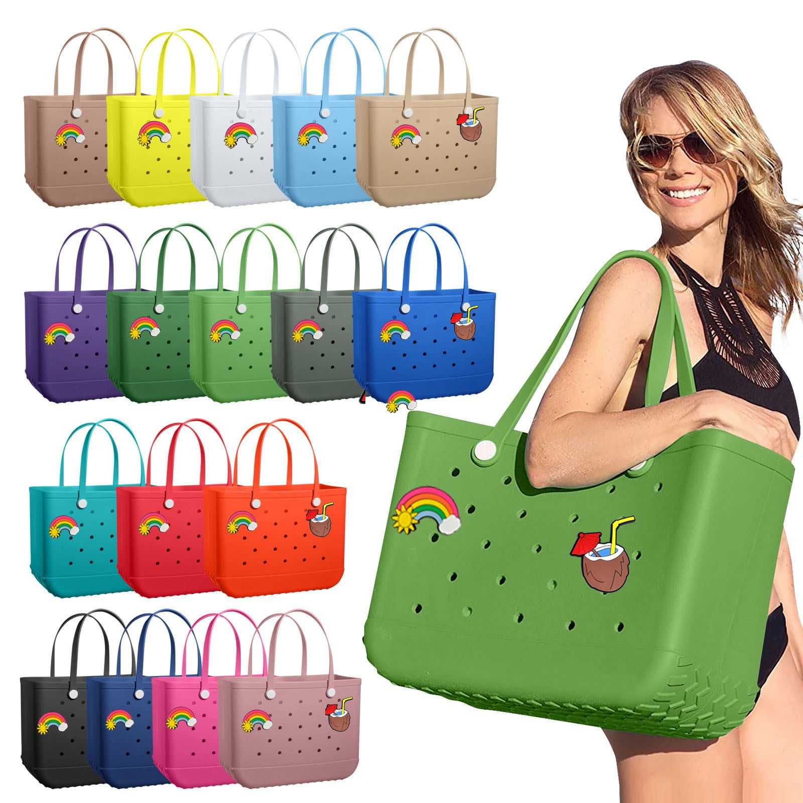 Simple Modern Beach Bag Rubber Tote | Waterproof Medium Tote Bag for ...