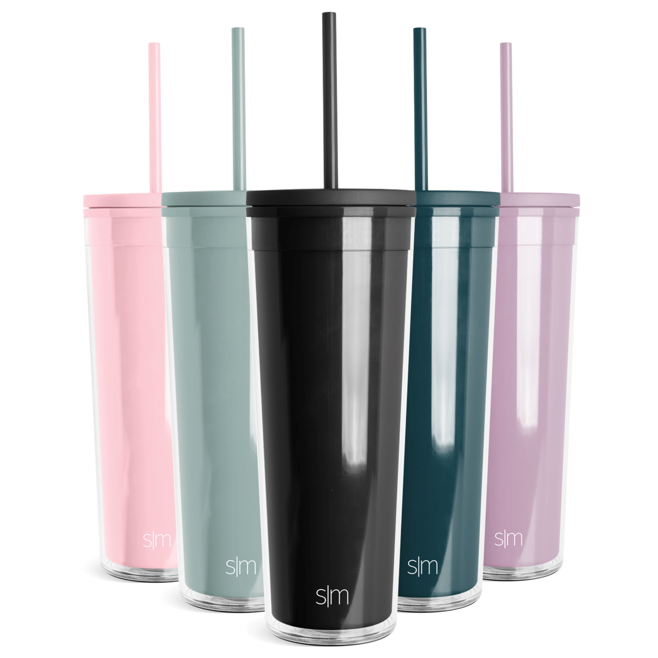 Simple Modern Double Wall Plastic Tumbler with Lid and Straw, 24oz ...