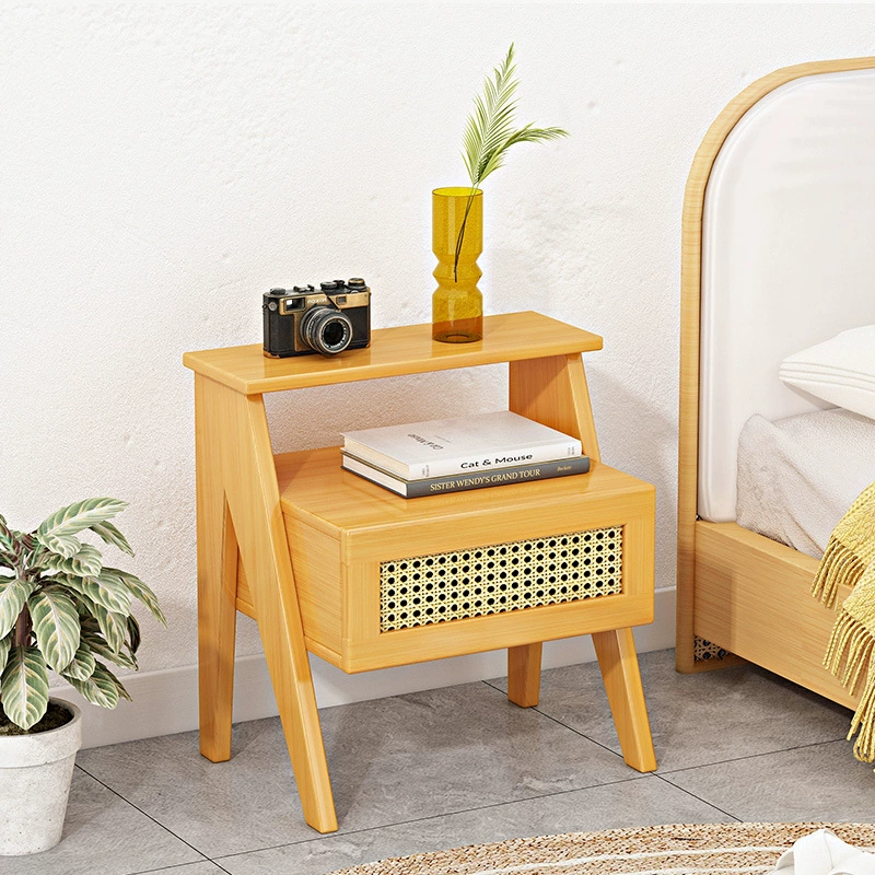 Simple Modern Extremely Narrow Nightstand Cream Style Storage Premium ...