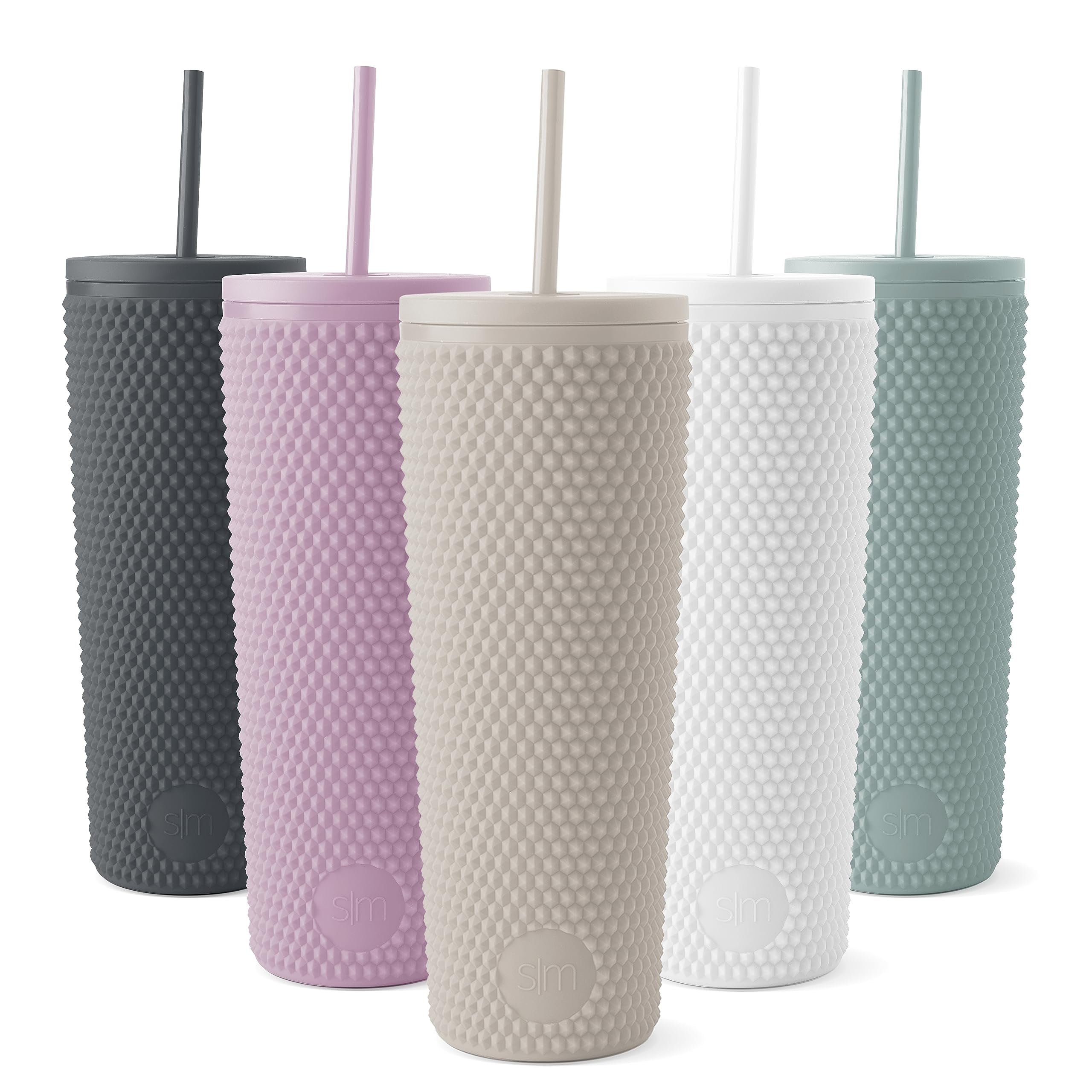 Simple Modern Plastic Matte Studded Tumbler with Lid and Straw ...