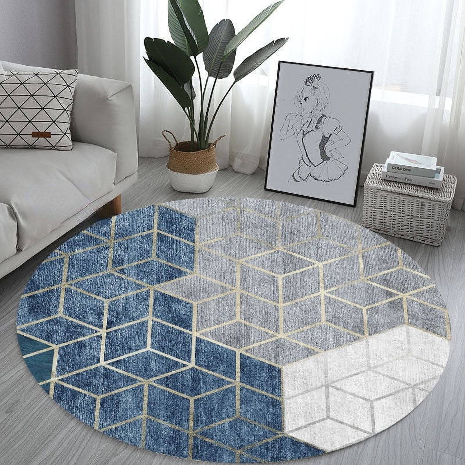 Simple Modern Round Carpet Living Room ration Sofa Coffee Table Mat ...
