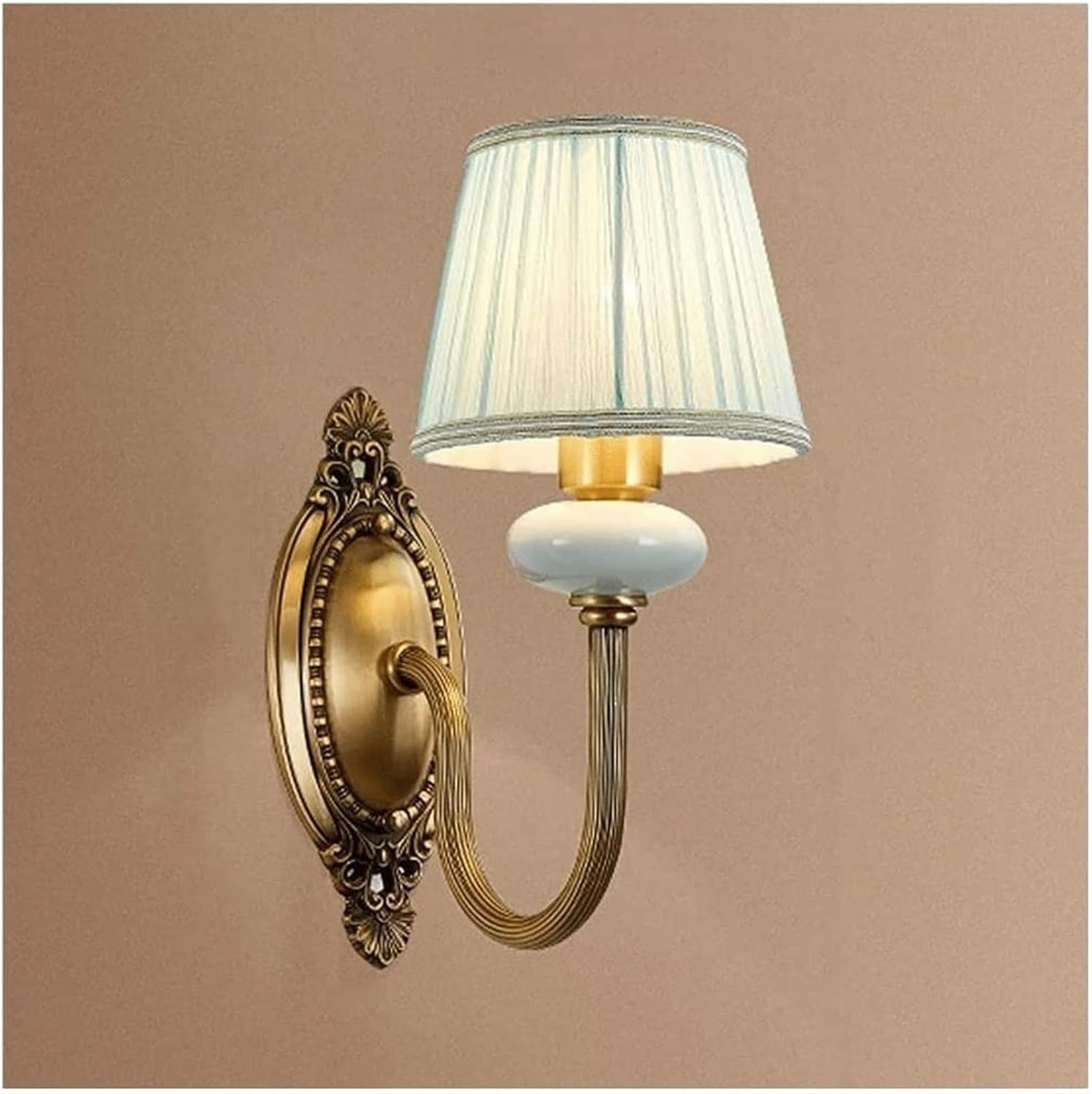 Simple Modern Wall Sconce, Indoor Wall Lamp with Blue Fabric Shade ...