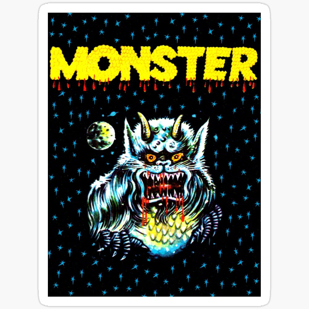 Simple Monster In The Night Sticker Phone Decal Water Bottle Stickers ...