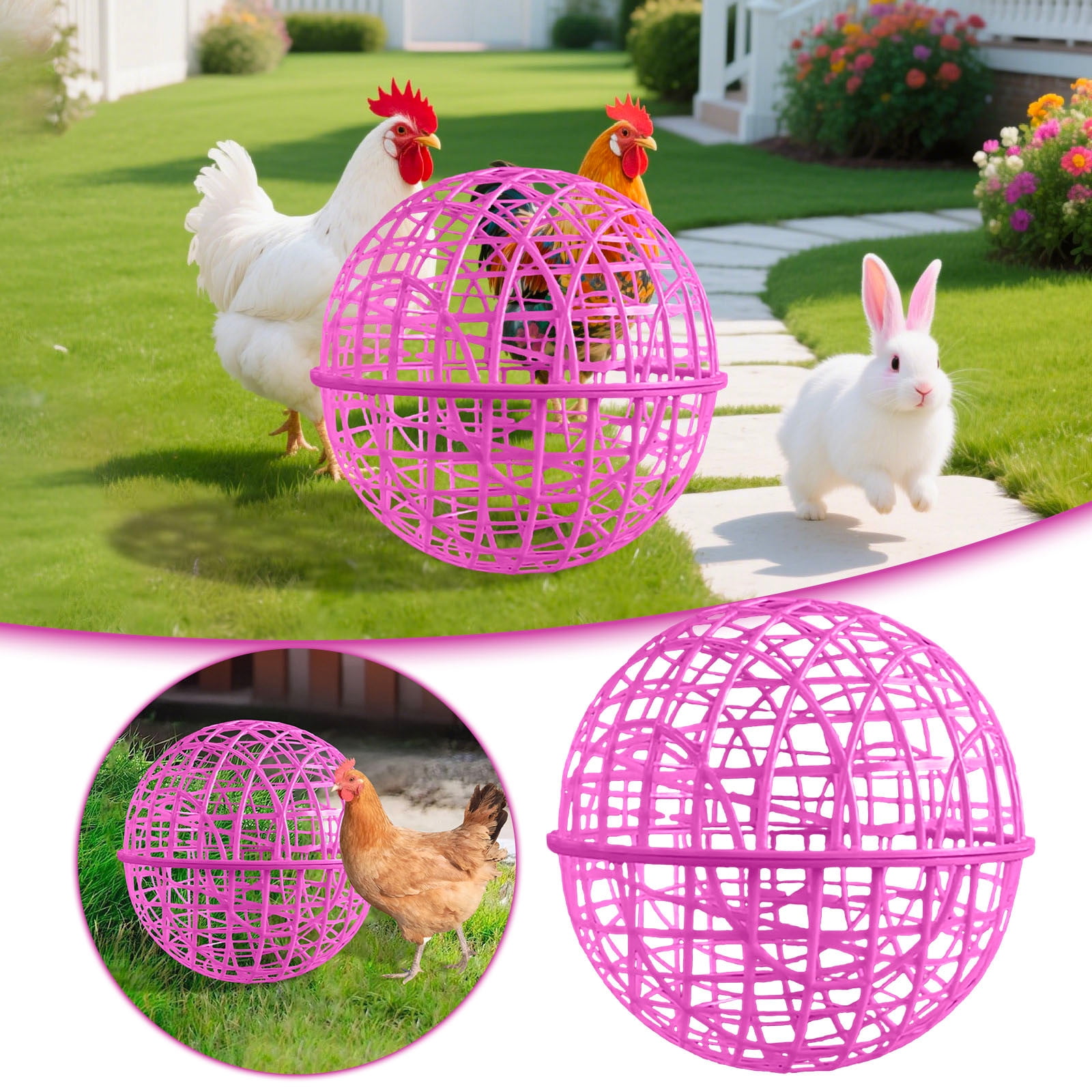 Simple Movable Chicken Coop, Chicken Ball Cage Rolling Orb Mobile ...
