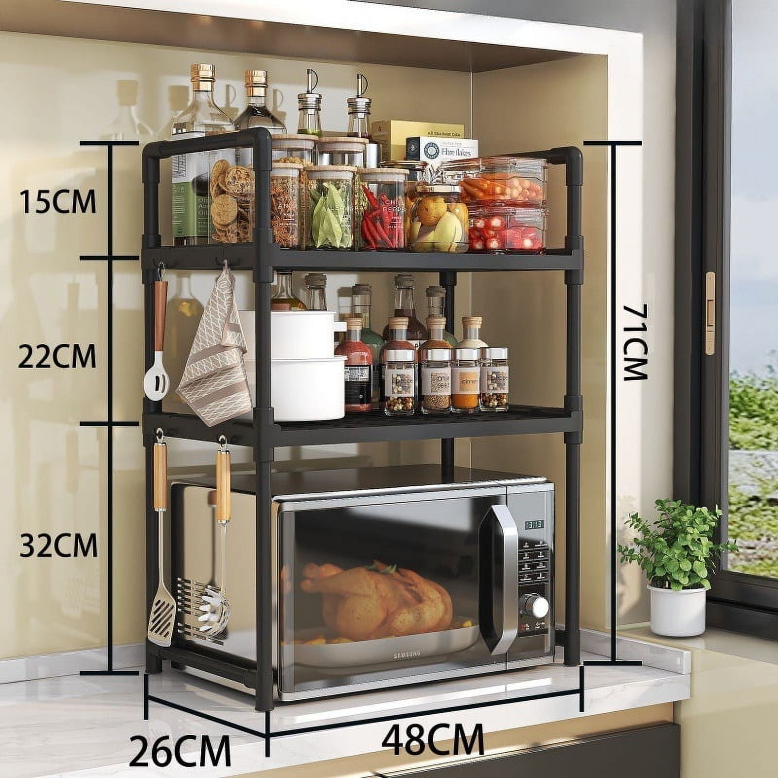 Simple Multi-functional Kitchen Microwave Rack Oven Rack Double Kitchen ...