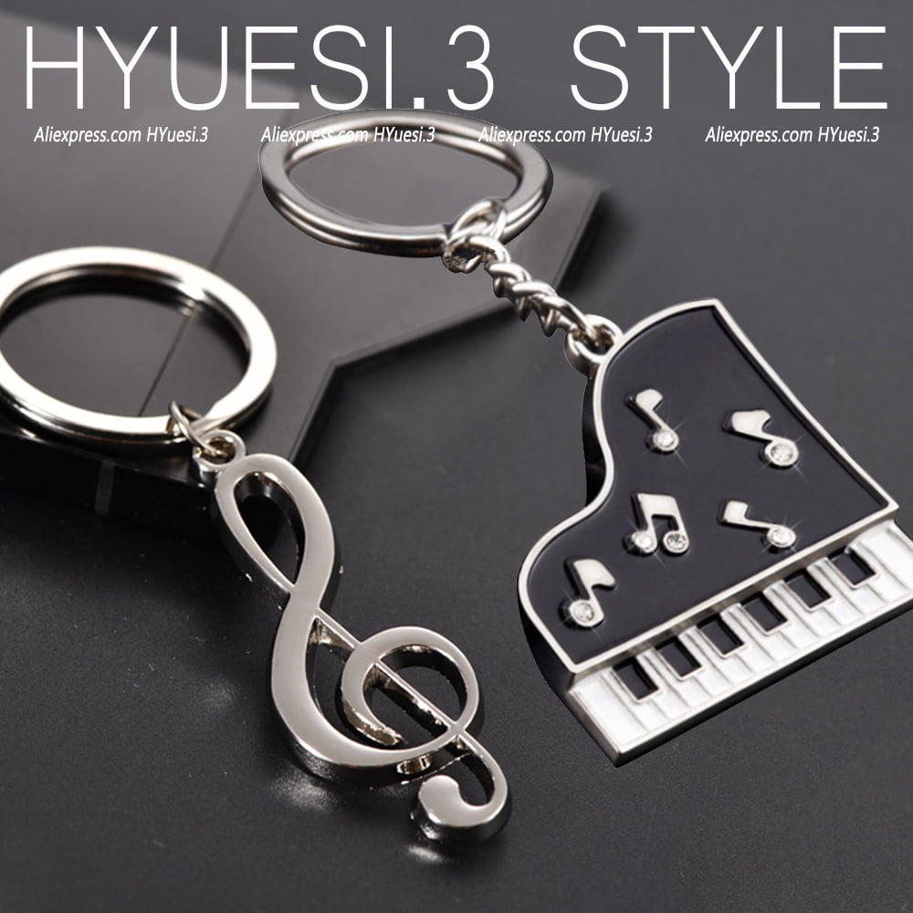 Simple Music Symbol Keyring Women Men Metal Note Shape Keychain For Teachers Student Theme Party ...