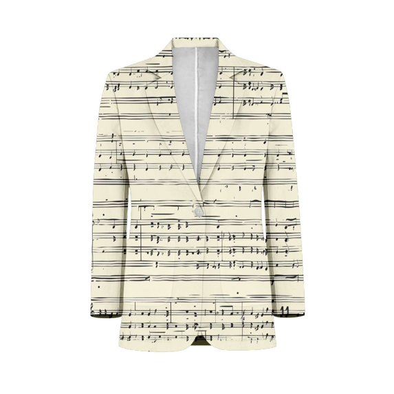 Simple Musical Notation Customized Men's Suits full man Shawl Collar ...
