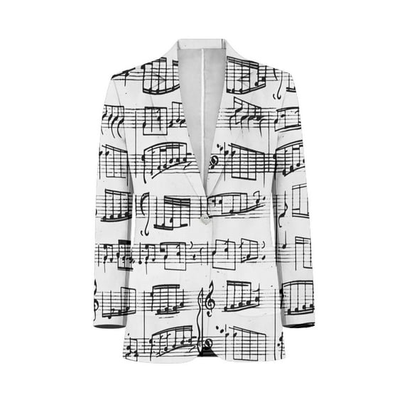 Simple Musical Notation Customized Men's Suits full man Shawl Collar ...