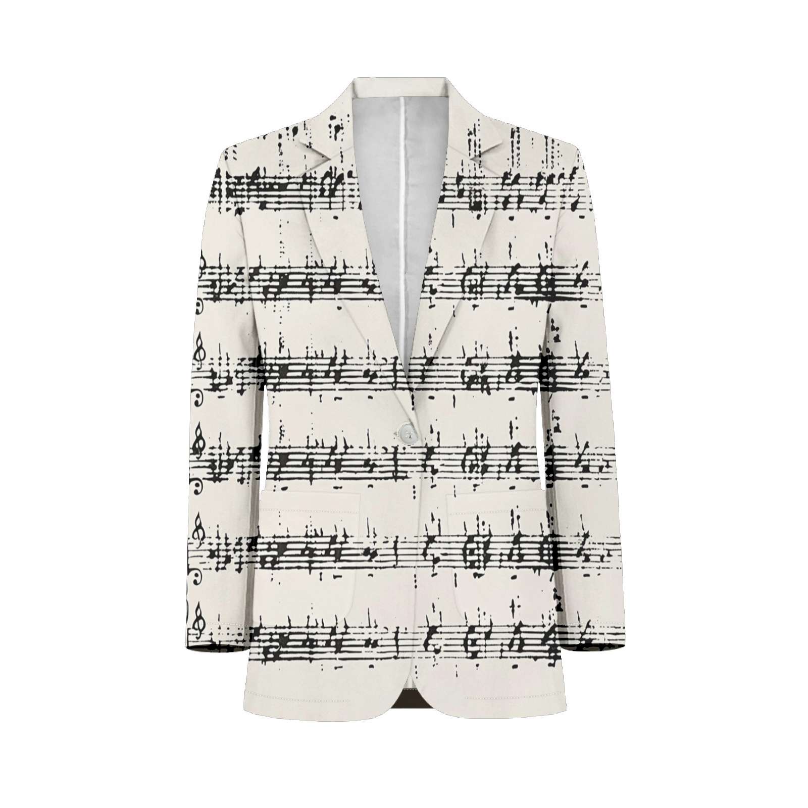 Simple Musical Notation Men's Suit Blazer Casual Party Wear Slim Fit ...