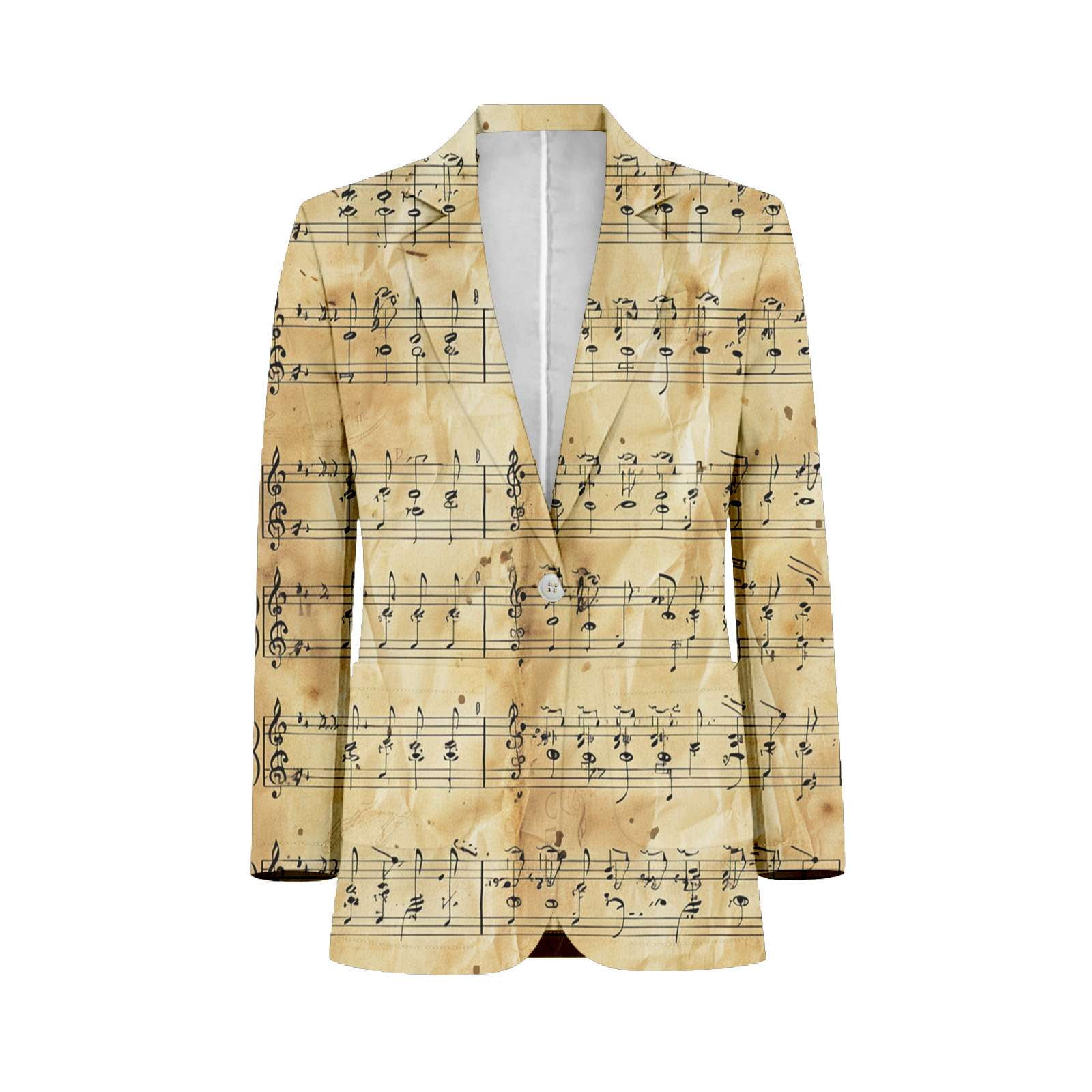 Simple Musical Notation Men's Suit Blazer Casual Party Wear Slim Fit ...