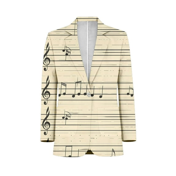 Simple Musical Notation Mens Suits Shawl Collar Slim Fit Suit Mens ...