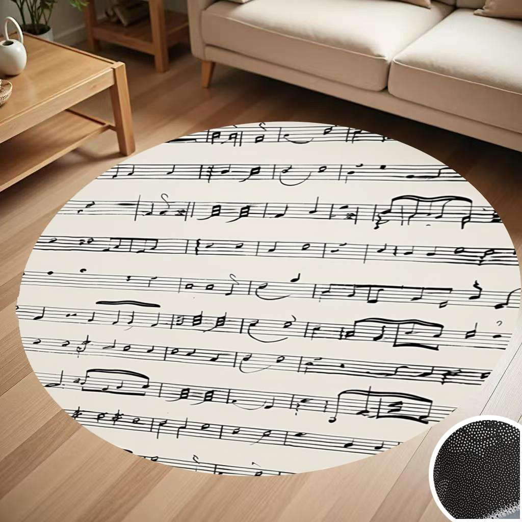 Simple Musical Notation Round Carpet Living Room Bedroom Home ...