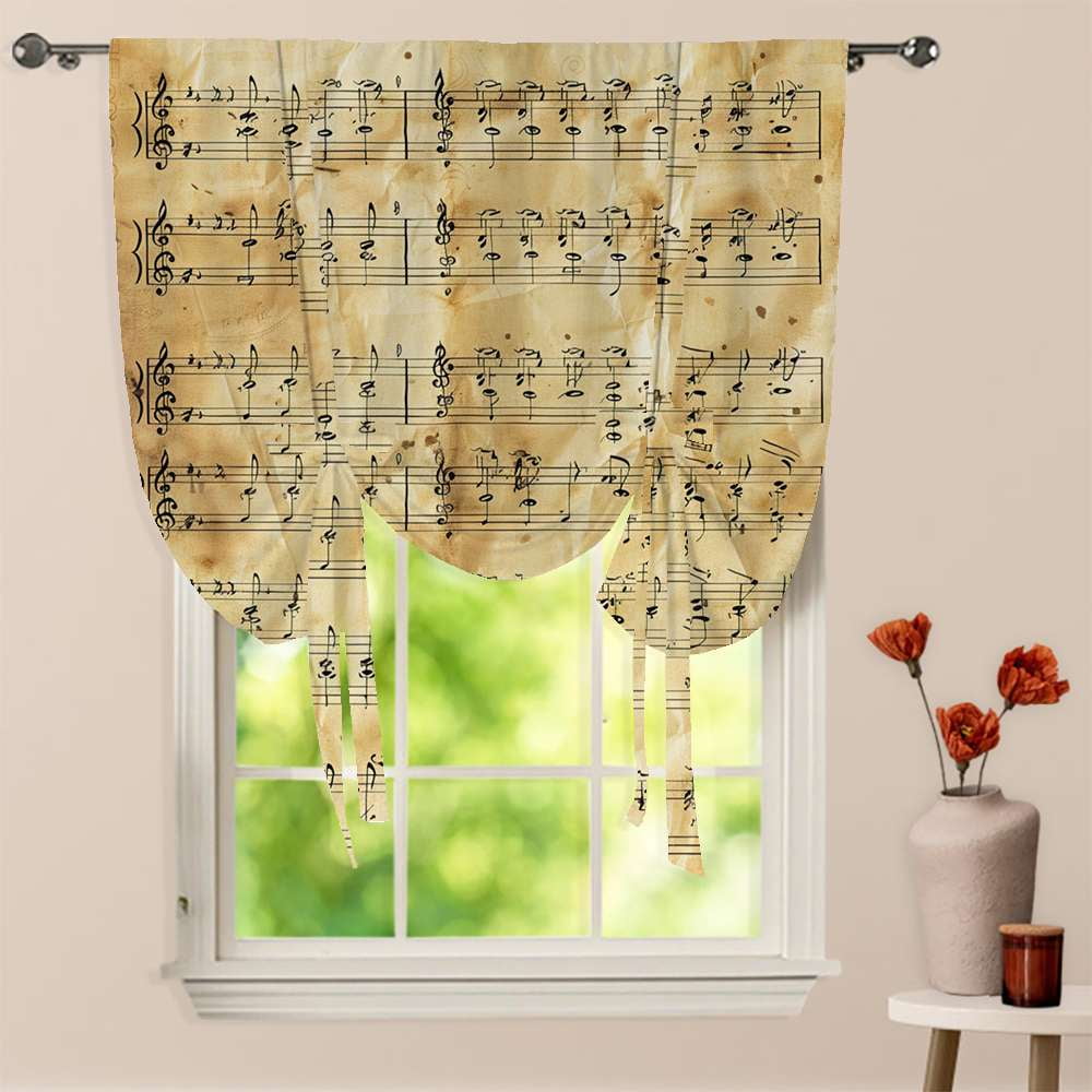 Simple Musical Notation Window Curtain for Living Room Roman Curtain ...