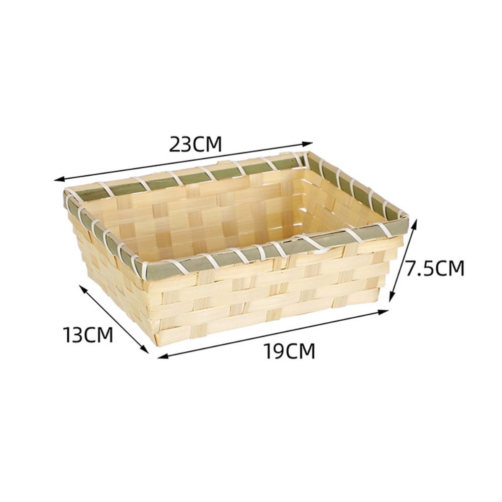 Simple Natural Color Bamboo Basket Rectangle Handmade Christmas Hamper ...