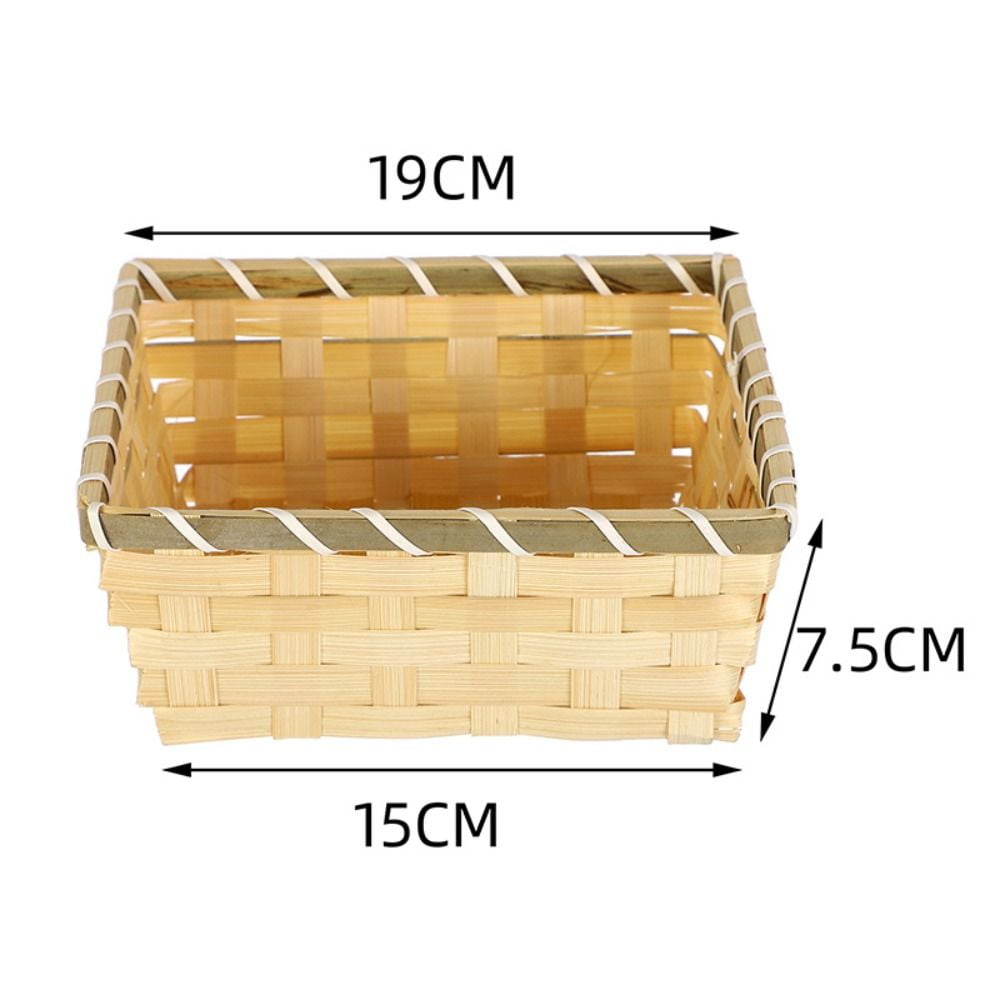 Simple Natural Color Bamboo Basket Rectangle Handmade Christmas Hamper ...