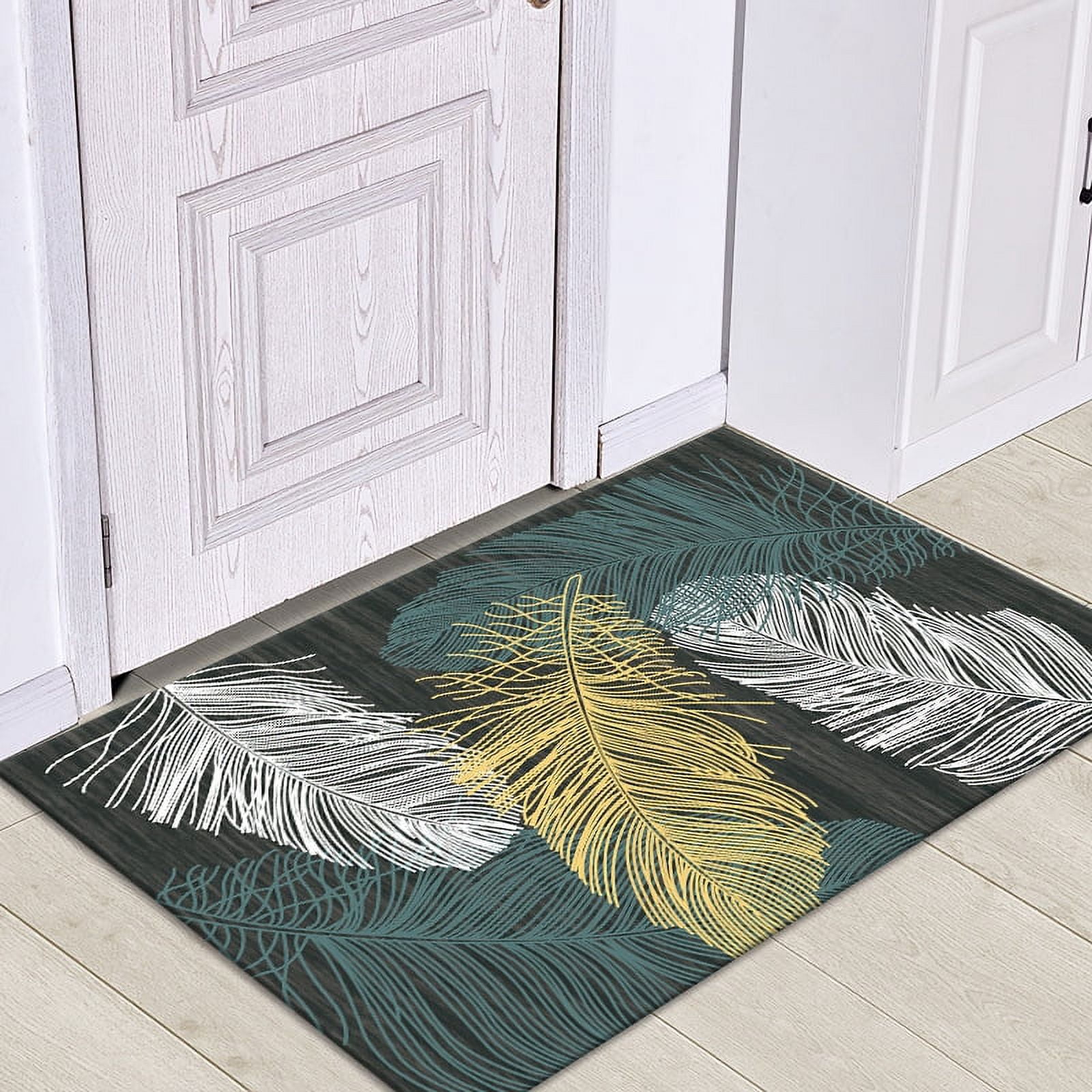 Simple Nordic leaf feather tropical plant carpet bedroom living room ...