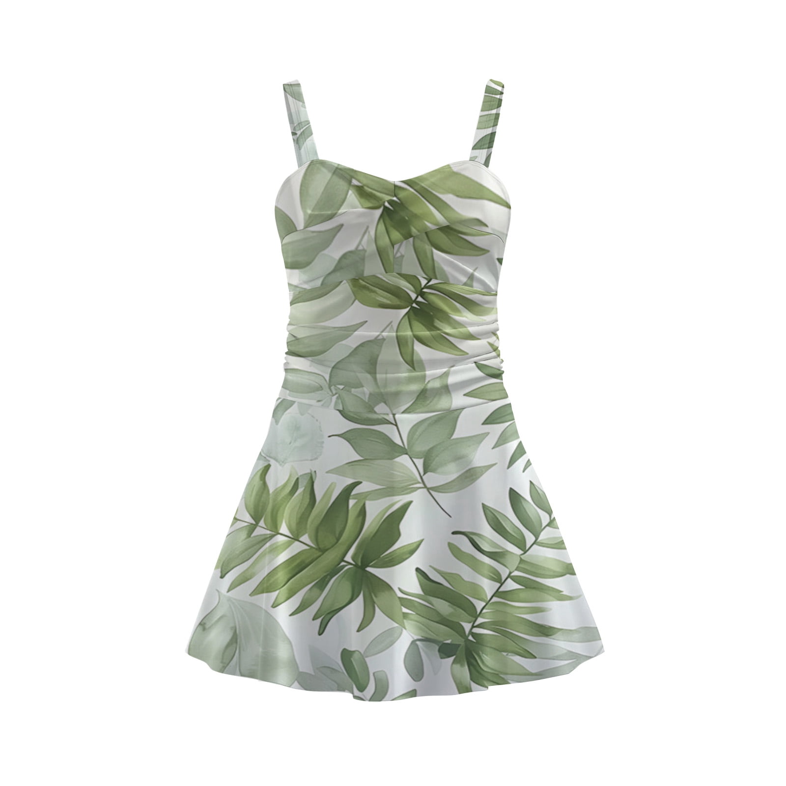 Simple One Piece Swimdress Swimsuits for Women Tummy Control Swim ...