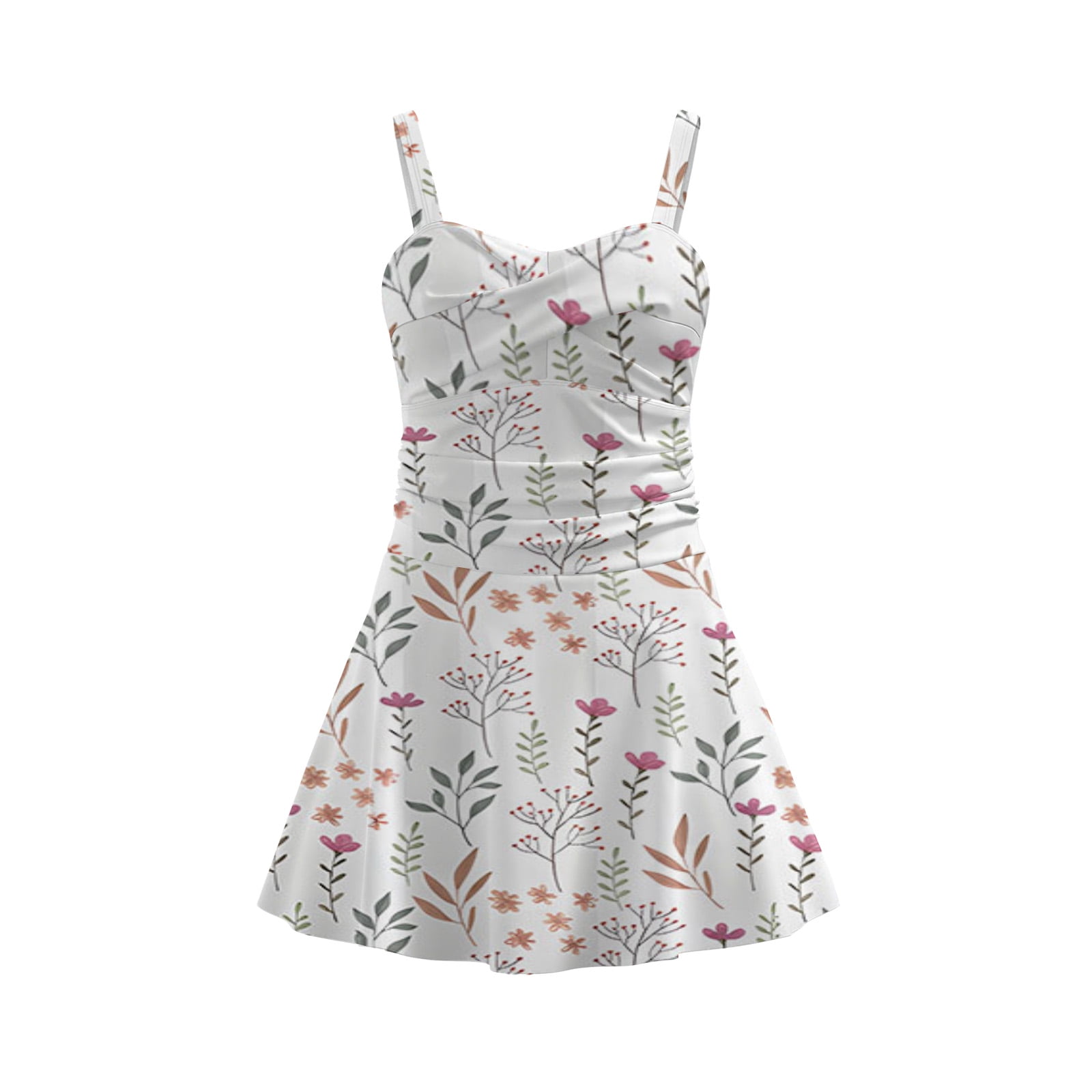 Simple One Piece Swimdress Swimsuits for Women Tummy Control Swim Dresses Skirt Bathing Suit XL ...