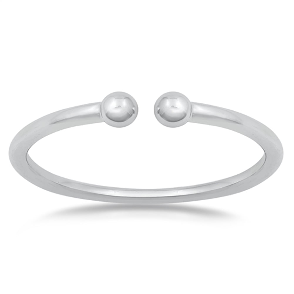 Simple Open Ball Ring .925 Sterling Silver Band Jewelry Female Male ...