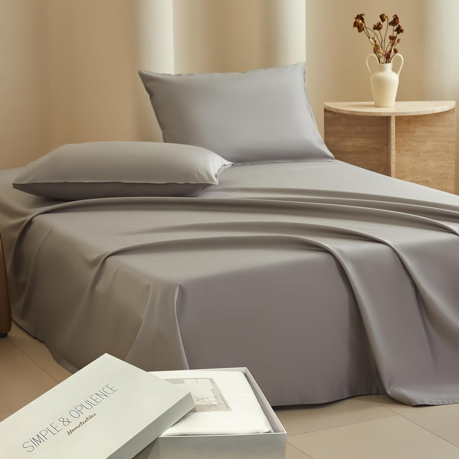 Simple&Opulence 100% Cotton 1000 Thread Count Queen Sheets -4 Pc Long ...