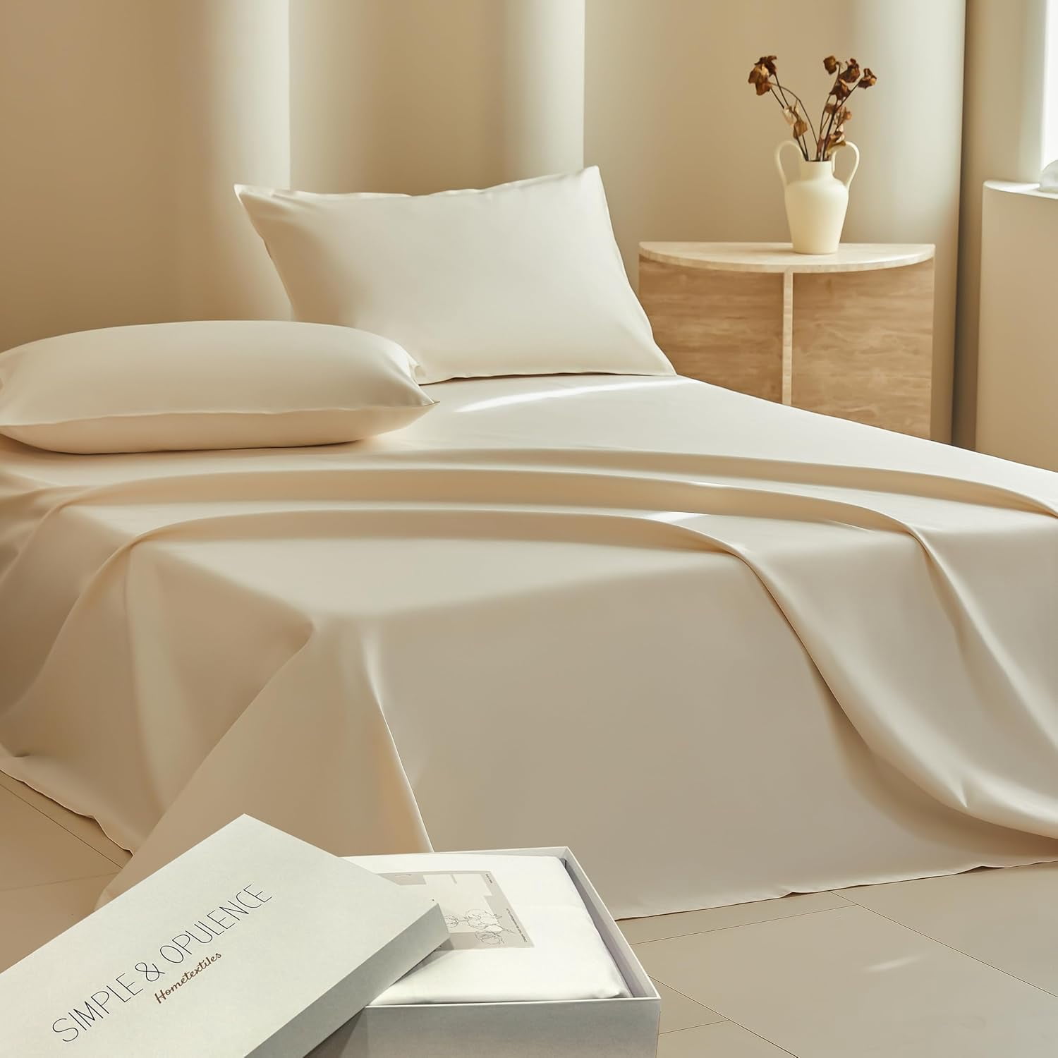 Simple&Opulence 100% Cotton 1000 Thread Count Twin XL Sheets -3 Pc Long ...