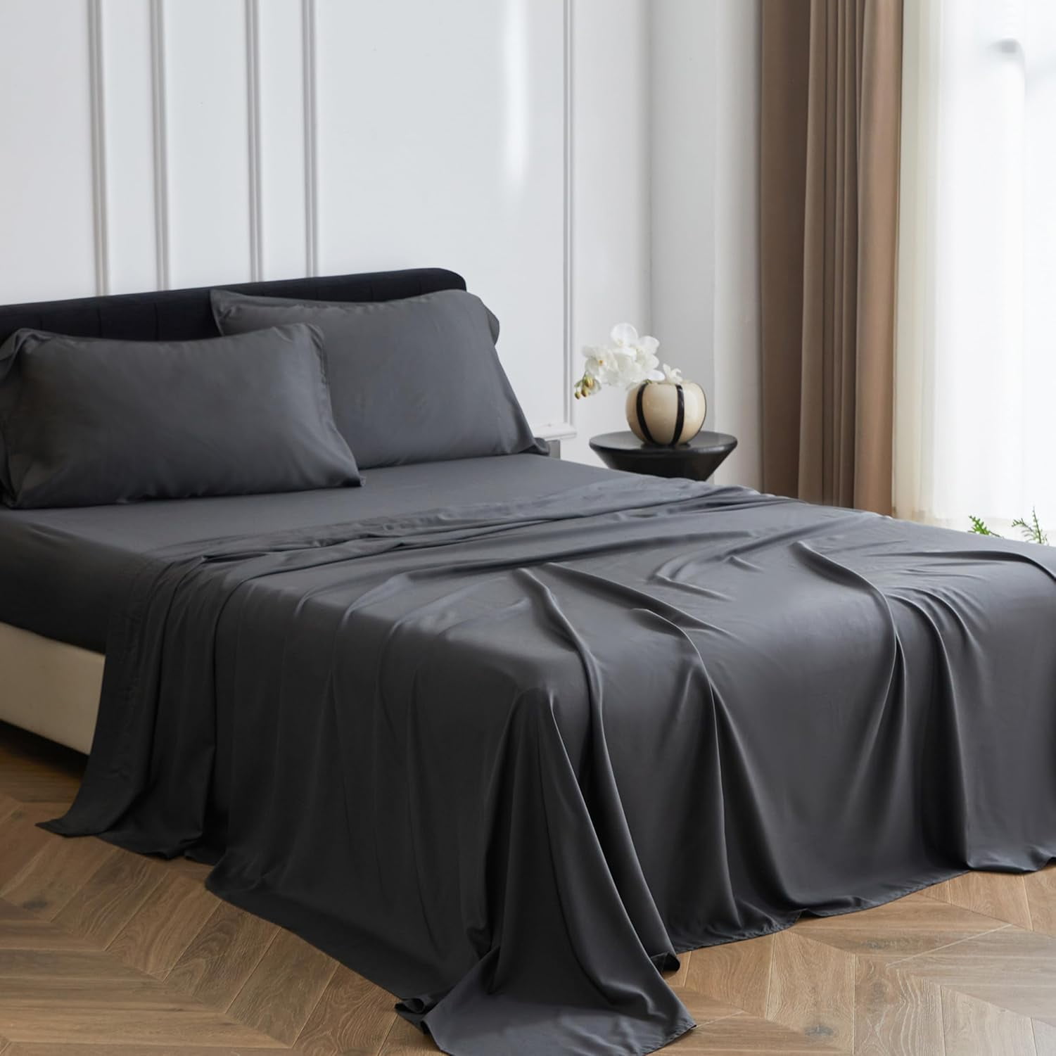 Simple&Opulence 100% Viscose from Bamboo Sheet Set 4Pcs, Cooling for ...